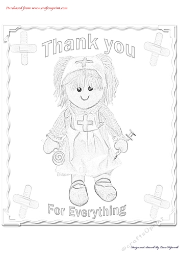Thank You Nurse/Carer Colouring sheet - CUP1038923_91508 | Craftsuprint