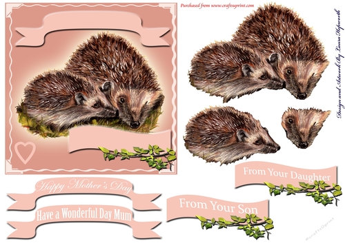 Mothers Day Hedgehogs - CUP1042435_91508 | Craftsuprint