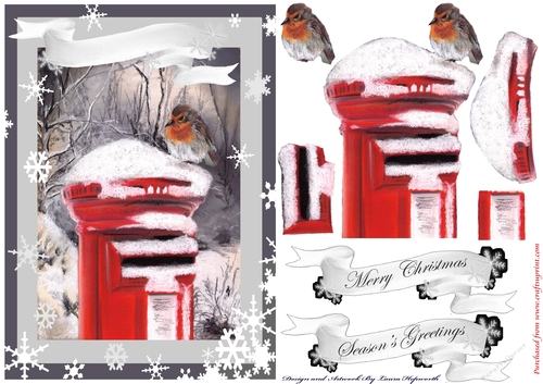 Christmas Robin on Postbox - CUP915027_91508 | Craftsuprint