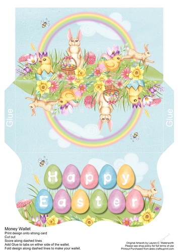 Easter Money Wallet - CUP1100666_88163 | Craftsuprint