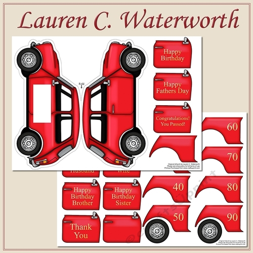 Mini Car Shaped Card - CUP1120329_88163 | Craftsuprint