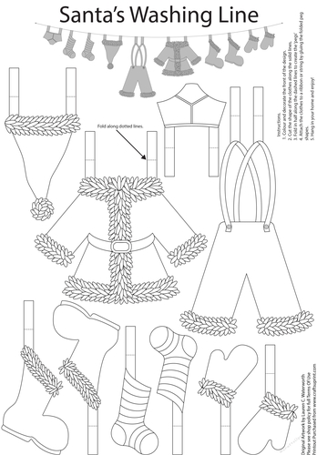 Santas Washing Line Bunting Colouring Page - CUP1132855_88163 ...