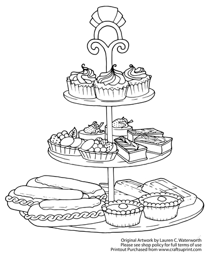 Three Tier Cake Stand Stamp - CUP1170865_88163 | Craftsuprint