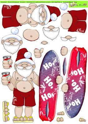 Surfs-up Santa - CUP271201_353 | Craftsuprint
