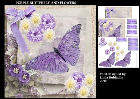 Purple Butterfly & Flowers Mini Kit - CUP670188_2362 | Craftsuprint