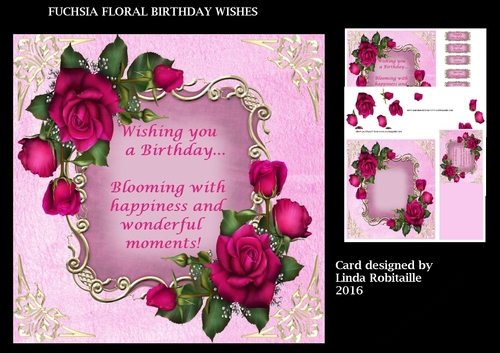 Fuchsia Floral Birthday Wishes - CUP730755_2362 | Craftsuprint