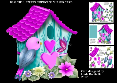 Beautiful Spring Birdhouse Shaped Card - CUP777638_2362 | Craftsuprint