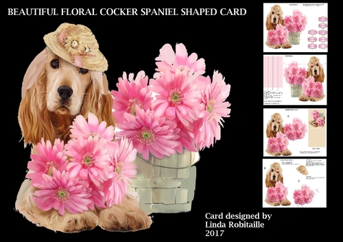 Beautiful Floral Cocker Spaniel Shaped Card - CUP784840_2362 | Craftsuprint