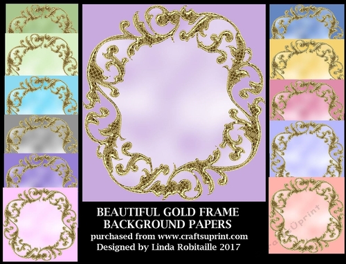 Beautiful Gold Frame Background Papers - CUP794342_2362 | Craftsuprint