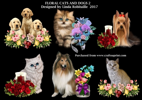 Floral Dogs and Cats 2 - CUP817769_2362 | Craftsuprint