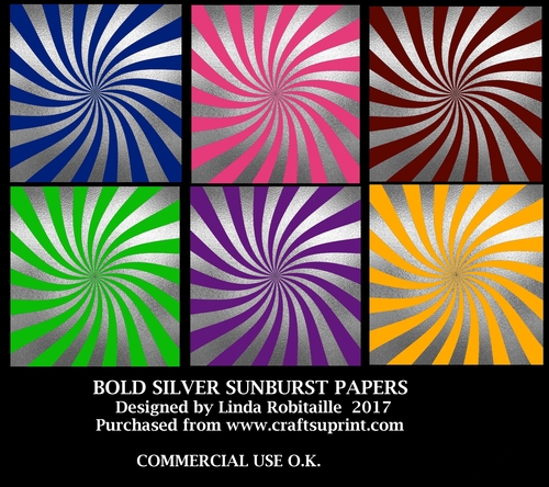 Bold Silver Sunburst Papers - CUP822198_2362 | Craftsuprint
