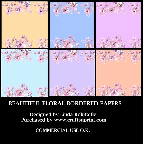 Beautiful Floral Bordered Papers - CUP823976_2362 | Craftsuprint