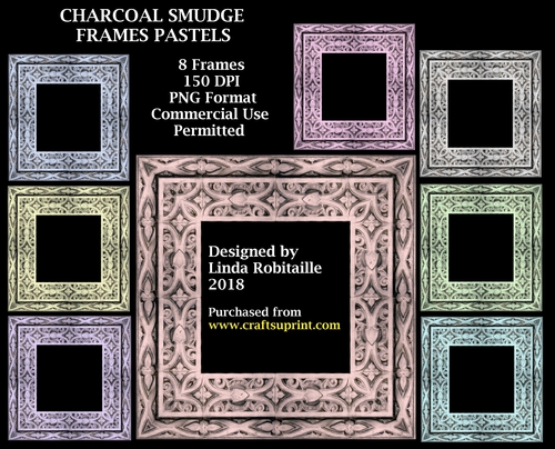 Charcoal Smudge Frames Pastels - CUP909924_2362 | Craftsuprint