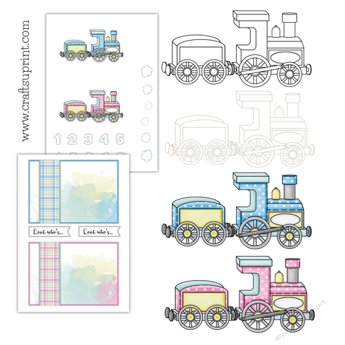 Train mini paper kit - CUP1072891_71492 | Craftsuprint