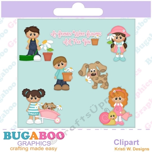 Spring Garden, Friends, Kids, Flowers, Gardening - Instant Download ...