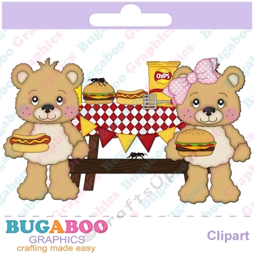 Picnic Bears Summer Beach Clipart - Digital Clip Art - CUP888882_89013 ...