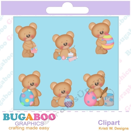 Easter Bears - Easter Eggs Clipart - Instant Download - Digital Clipart ...