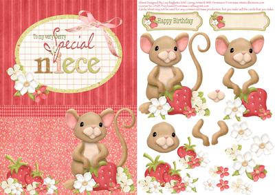 To My Very Berry Special Niece Cute Mouse A5 Card - CUP135934_614 ...