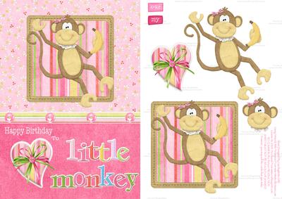 Happy Birthday to My/our Little Monkey Girl Quick Card - CUP152825_614 ...