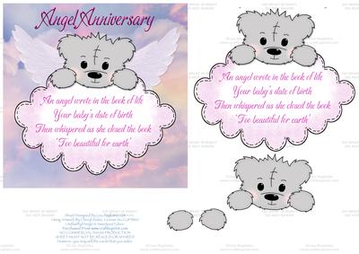 Baby Bear - Pink Angel Anniversary/sympathy Card - CUP196162_614 ...