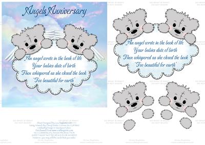 Baby Bears - Twins Angel Anniversary/sympathy Card - CUP196861_614 ...