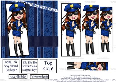 Hot Fuzz - Sexy Police Officer Pyramid Card - CUP294148_614 | Craftsuprint