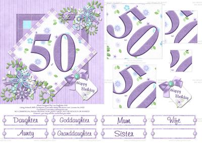 Perfectly Purple - 50th Birthday Pyramid Card - CUP327168_614 ...