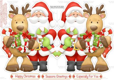 Santa & Rudolph - Shaped Christmas Card - CUP362214_614 | Craftsuprint