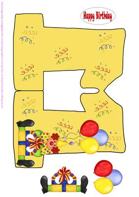 Yellow Clowns Shaped Number One Birthday Card - CUP58155_614 | Craftsuprint
