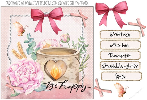 Be happy Card Front 1 - CUP1030387_1548 | Craftsuprint