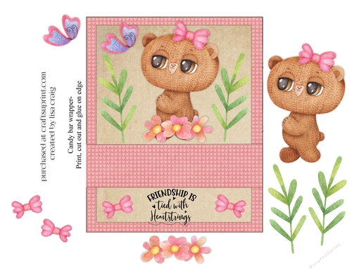 2021-Friendship Bear Candy Bar Wrapper - CUP1119922_1548 | Craftsuprint