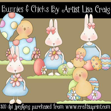 Bunnies & Chicks Clip Art - CUP282966_1548 | Craftsuprint