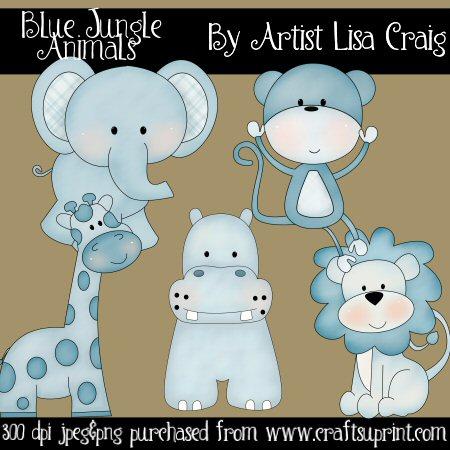 Blue Jungle Animals - CUP283080_1548 | Craftsuprint