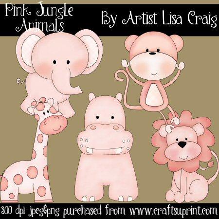 Pink Jungle Animals - CUP283082_1548 | Craftsuprint