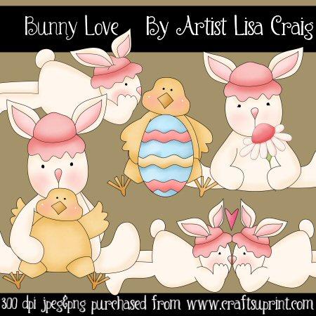 Bunny Love Clip Art - CUP283092_1548 | Craftsuprint