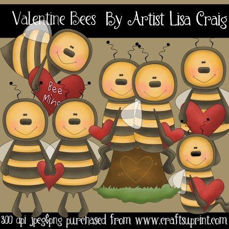 Valentine Bees Clip Art - CUP283122_1548 | Craftsuprint