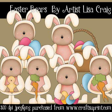 Easter Bears Clip Art - CUP283127_1548 | Craftsuprint