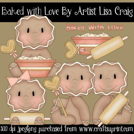 Baked with Love Clip Art - CUP283278_1548 | Craftsuprint