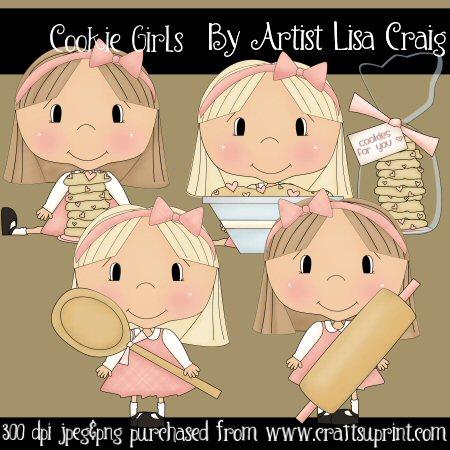 Cookie Girls Clip Art - CUP283288_1548 | Craftsuprint