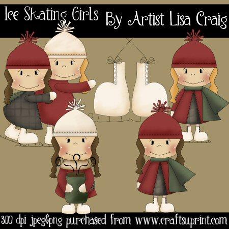 Ice Skating Girls Clip Art - CUP284097_1548 | Craftsuprint