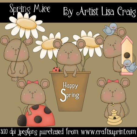 Spring Mice Clip Art - CUP284102_1548 | Craftsuprint