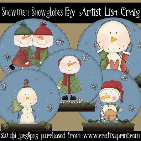 Snowmen Snow Globes Clip Art - CUP286263_1548 | Craftsuprint