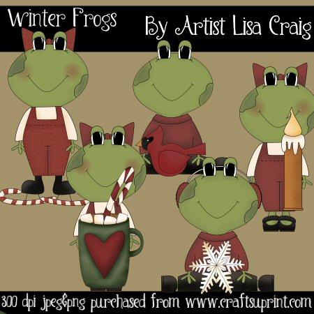 Winter Frogs Clip Art - CUP286519_1548 | Craftsuprint