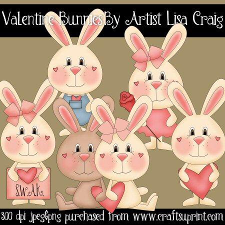 Valentine Bunnies Clip Art - CUP287358_1548 | Craftsuprint