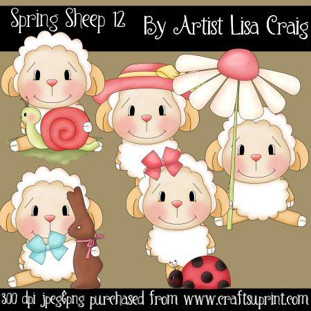 Spring Sheep 12 Clip Art - CUP288147_1548 | Craftsuprint