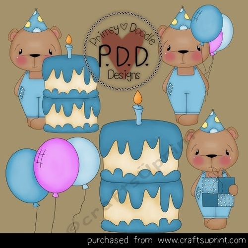 Boy Birthday Bears Clipart - CUP721348_1548 | Craftsuprint