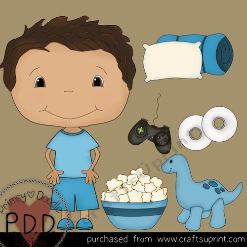 Dark Skin Sleepover Boy Clipart - CUP721851_1548 | Craftsuprint