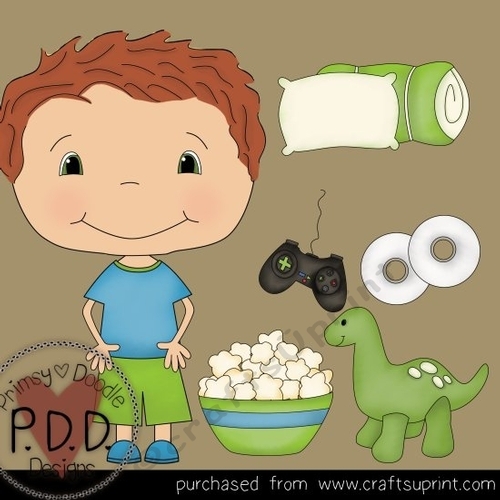 Red Haired Boy Sleepover Clipart - CUP721852_1548 | Craftsuprint