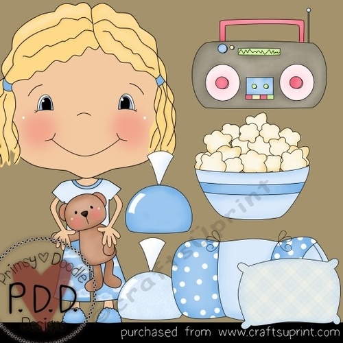 Blonde Sleepover Girls Clipart - CUP721854_1548 | Craftsuprint