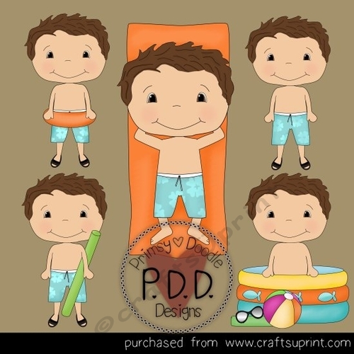 Dark Hair Summer Boy Clipart - CUP721863_1548 | Craftsuprint